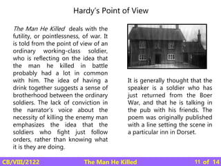 micro teaching on the man he killed poem | PPTX | Poetry | Books and ...