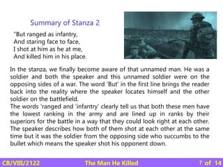 micro teaching on the man he killed poem | PPTX | Poetry | Books and ...