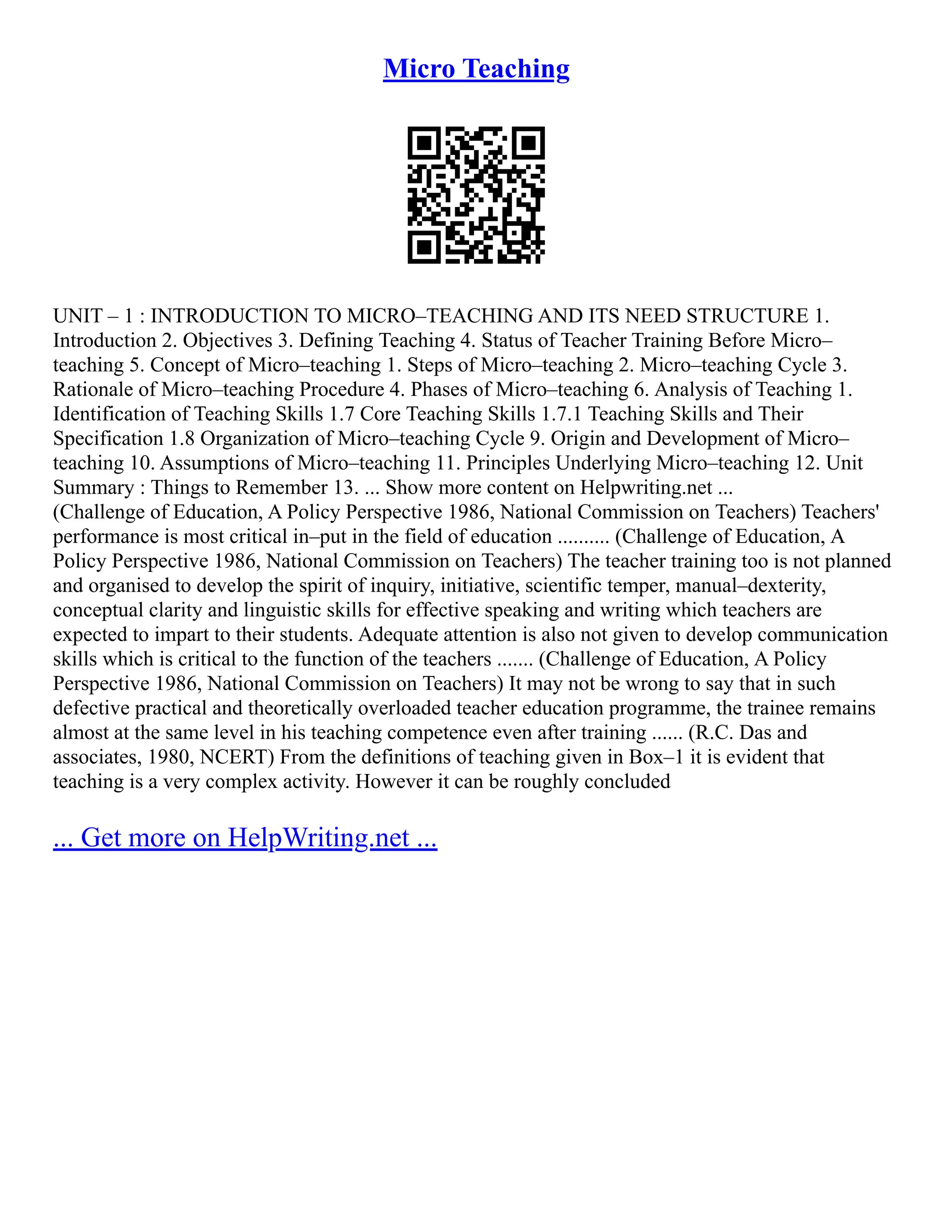 Micro Teaching | PDF