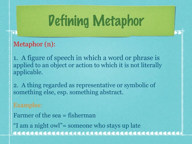 Lesson- Metaphors (ppt) | PPT