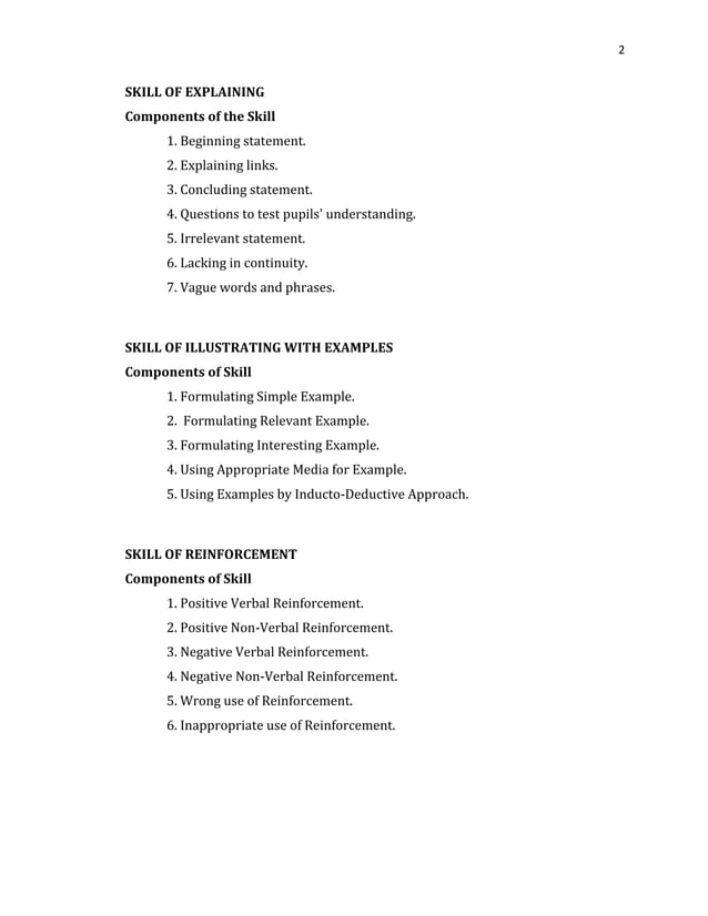 Micro teaching skills & Components | PDF | Educational Assessment ...