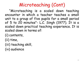 Microteaching an introduction | PPTX