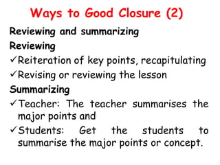 Microteaching closure | PPTX