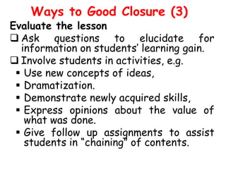 Microteaching closure | PPTX