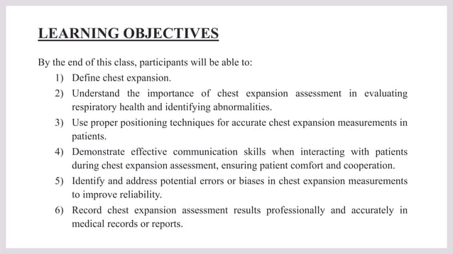 Assessment of Chest Expansion.pptx | Lung and Respiratory Health ...