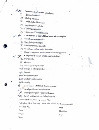 Microteaching format on all skills of teaching | PDF