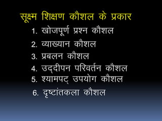 Micro Teaching (Hindi) | PDF