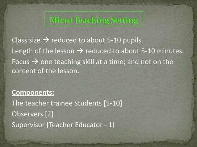 Micro teaching introduction | PPSX