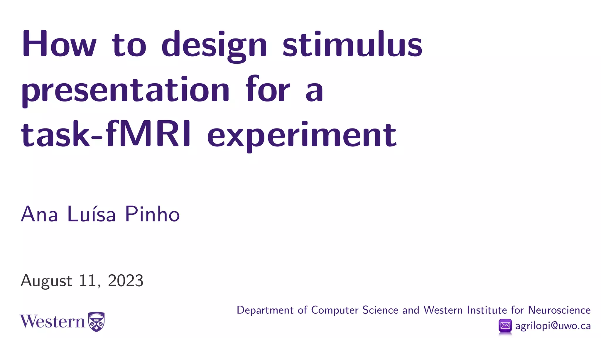 How to design stimulus presentation for a task-fMRI experiment | PDF ...