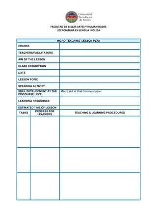 Micro teaching lesson plan | PDF