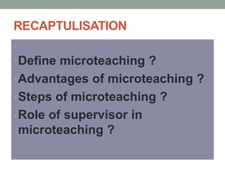 MICROTEACHING for Nursing Students Education | PPTX
