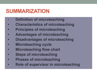MICROTEACHING a method of Improving the Teaching | PPTX