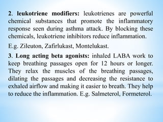 Bronchial Asthma, Management, Medical Management Pharmacology | PPTX