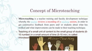 an introduction and concept of micro-teaching | PPTX