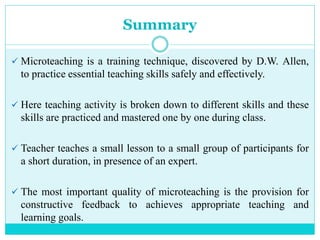 Microteaching seminar ppt | PPTX | Homework and Study | Education