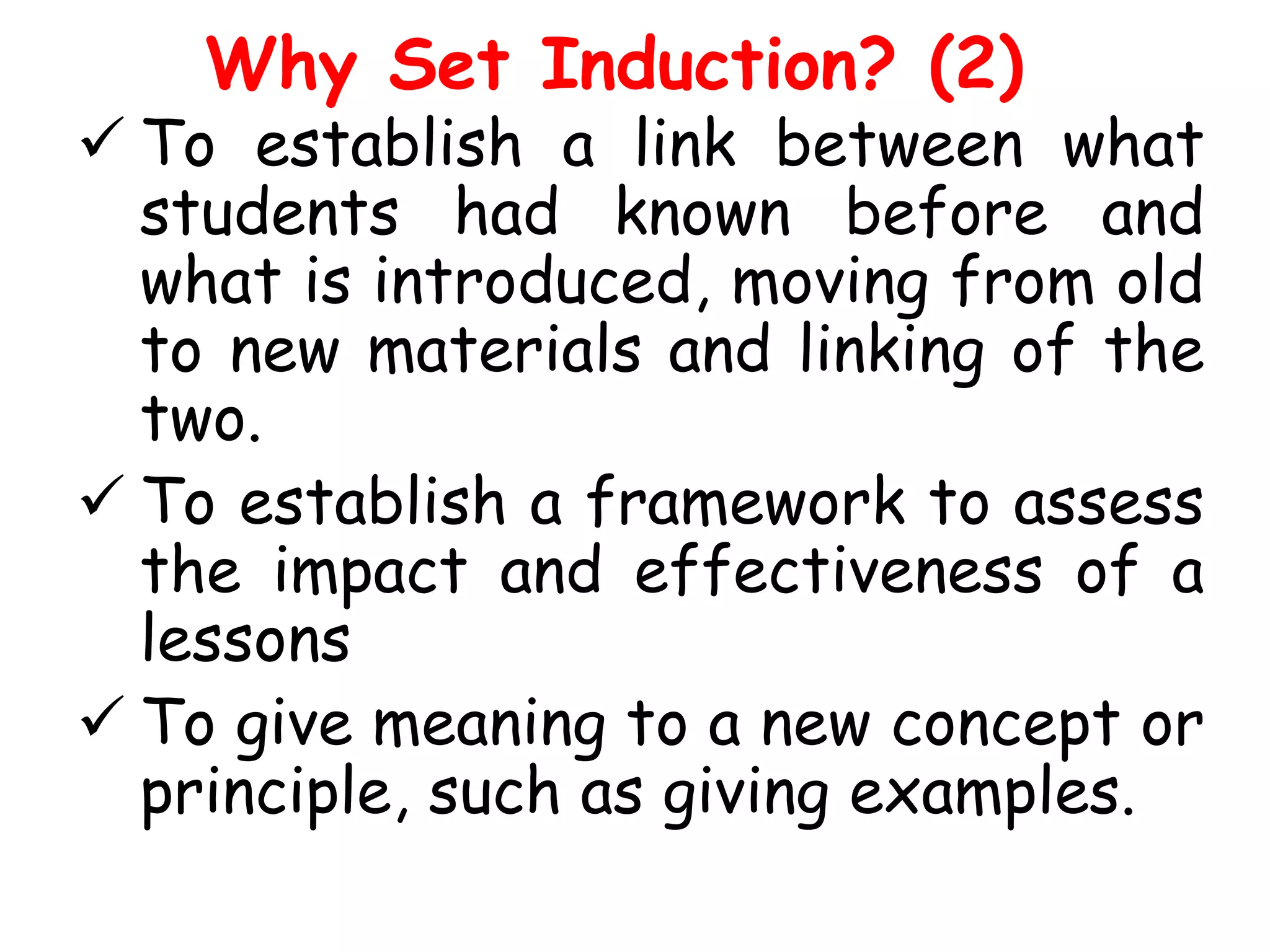 Microteaching set induction | PPTX