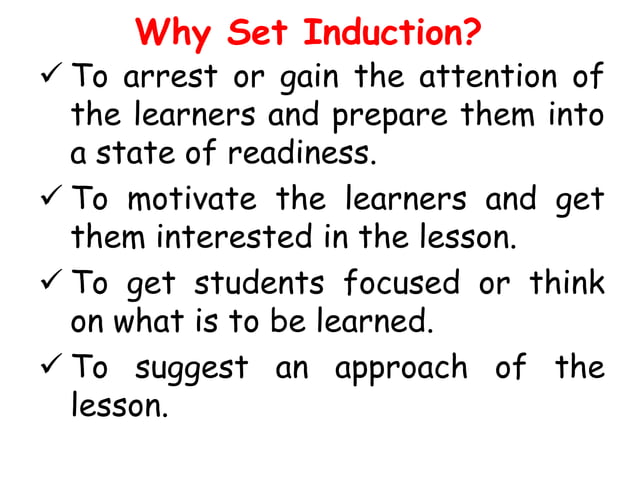 Microteaching set induction | PPTX