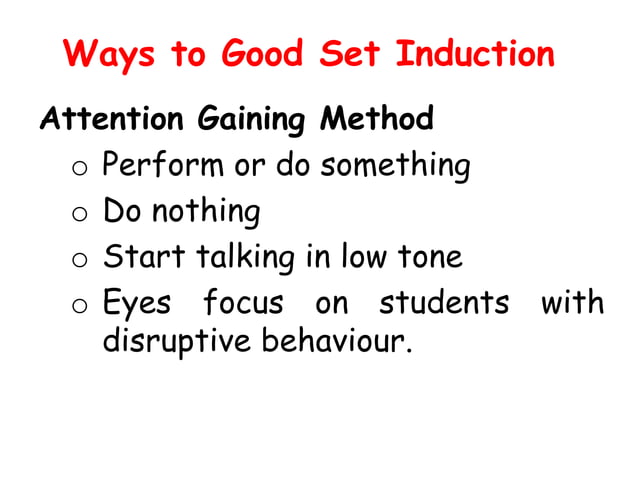 Microteaching set induction | PPTX