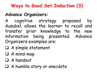 Microteaching set induction | PPTX
