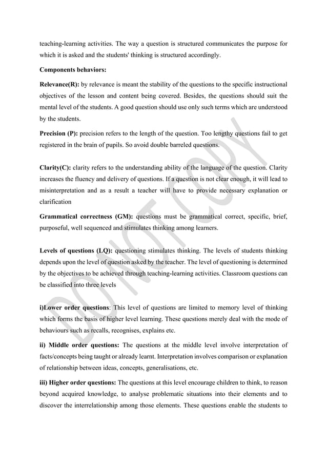 Microteaching skills by Dr.Thanuja.K | PDF