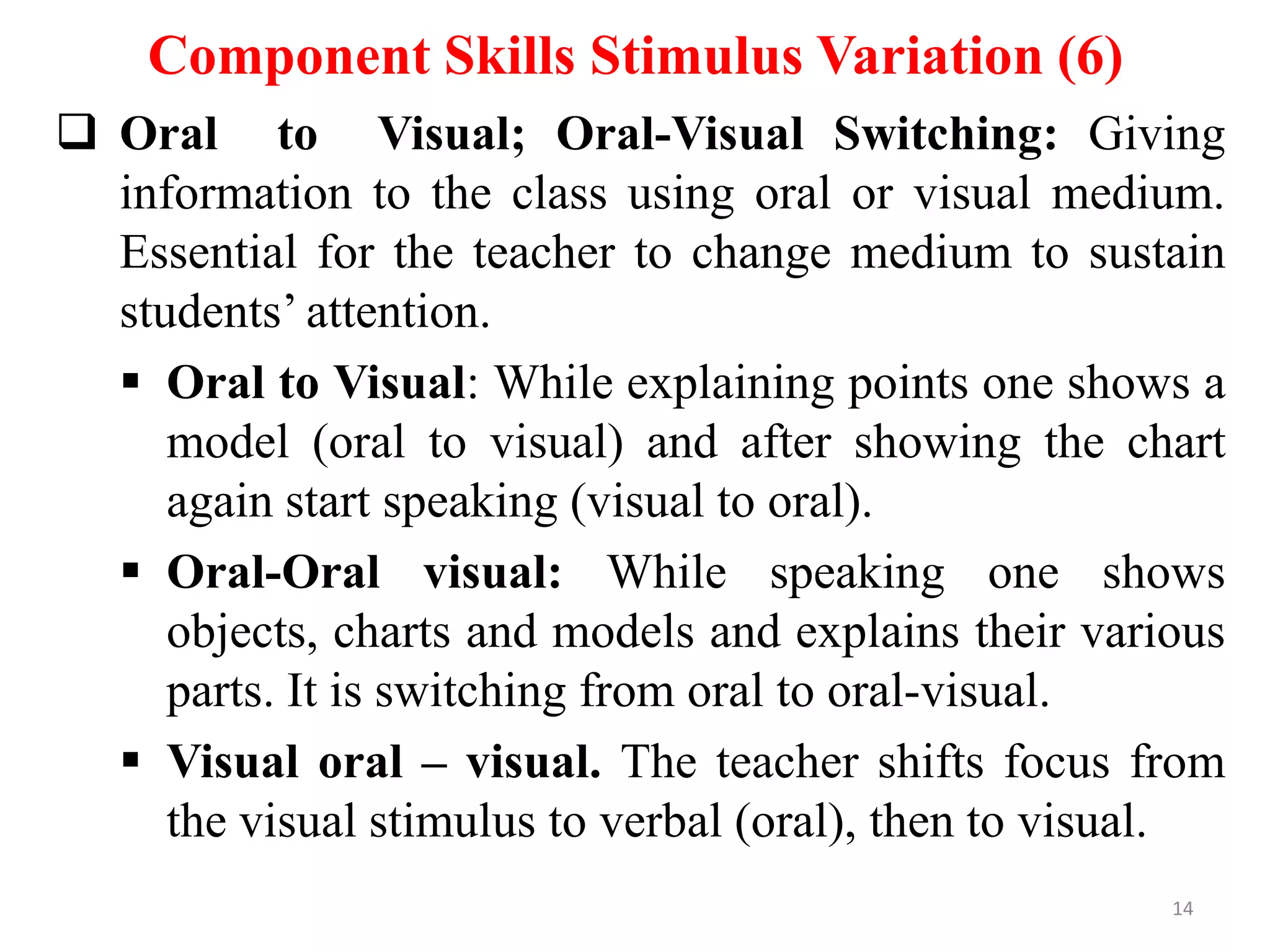 Microteaching stimulus variation | PPTX