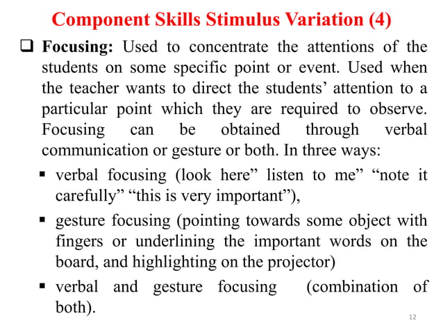 Microteaching stimulus variation | PPT