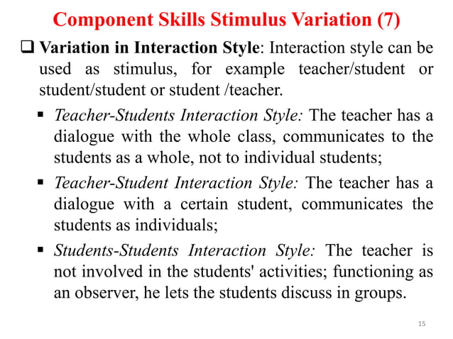 Microteaching stimulus variation | PPT