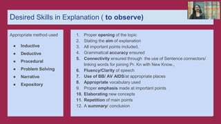 Microteaching Explanation skill | PPTX | Science