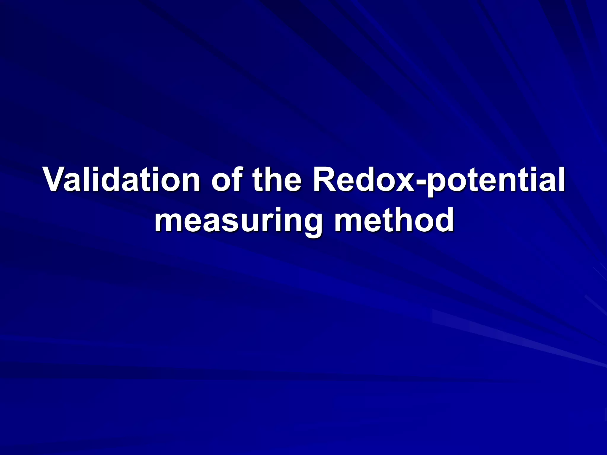 Redox-potential measurement as a rapid method for microbiological ...