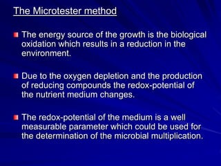 Application of MicroTester for detection of low microbial contamination ...