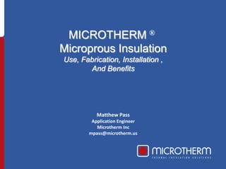 Microtherm For Pipework | PPTX