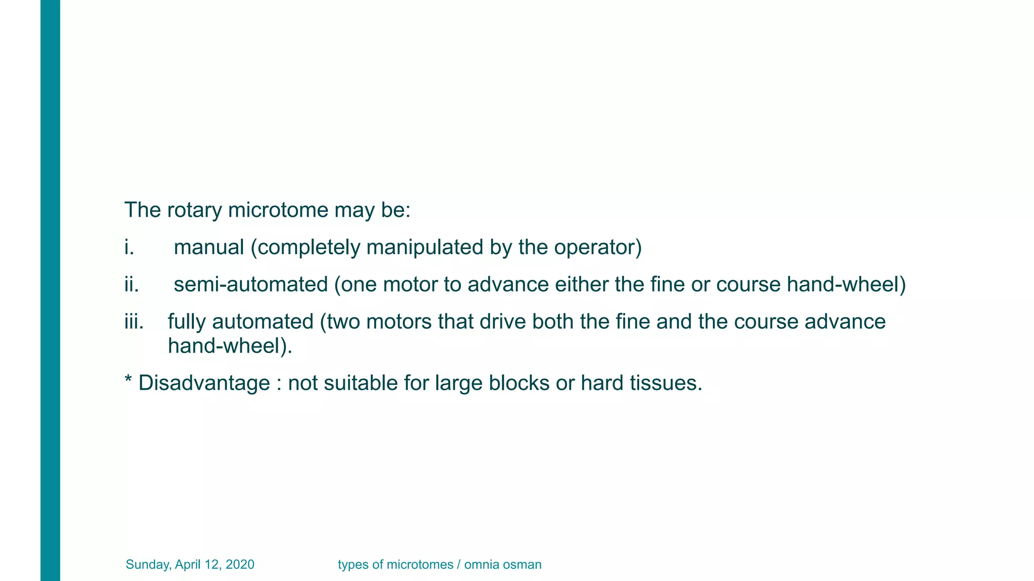 Types Of Microtomes In Histopathology | PPTX
