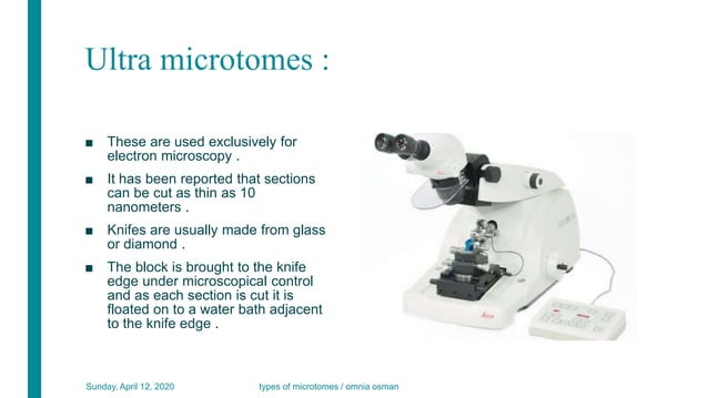 Types Of Microtomes In Histopathology | PPTX