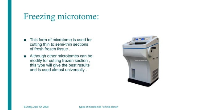 Types Of Microtomes In Histopathology | PPTX