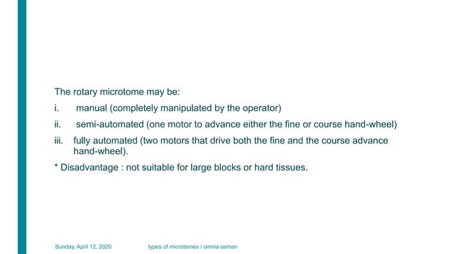 Types Of Microtomes In Histopathology | PPTX