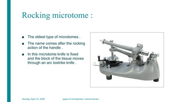 Types Of Microtomes In Histopathology | PPTX