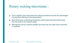 Types Of Microtomes In Histopathology | PPTX