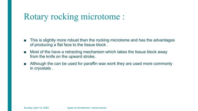 Types Of Microtomes In Histopathology | PPTX