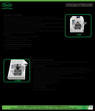 Microtome Manufacturer From India | PDF