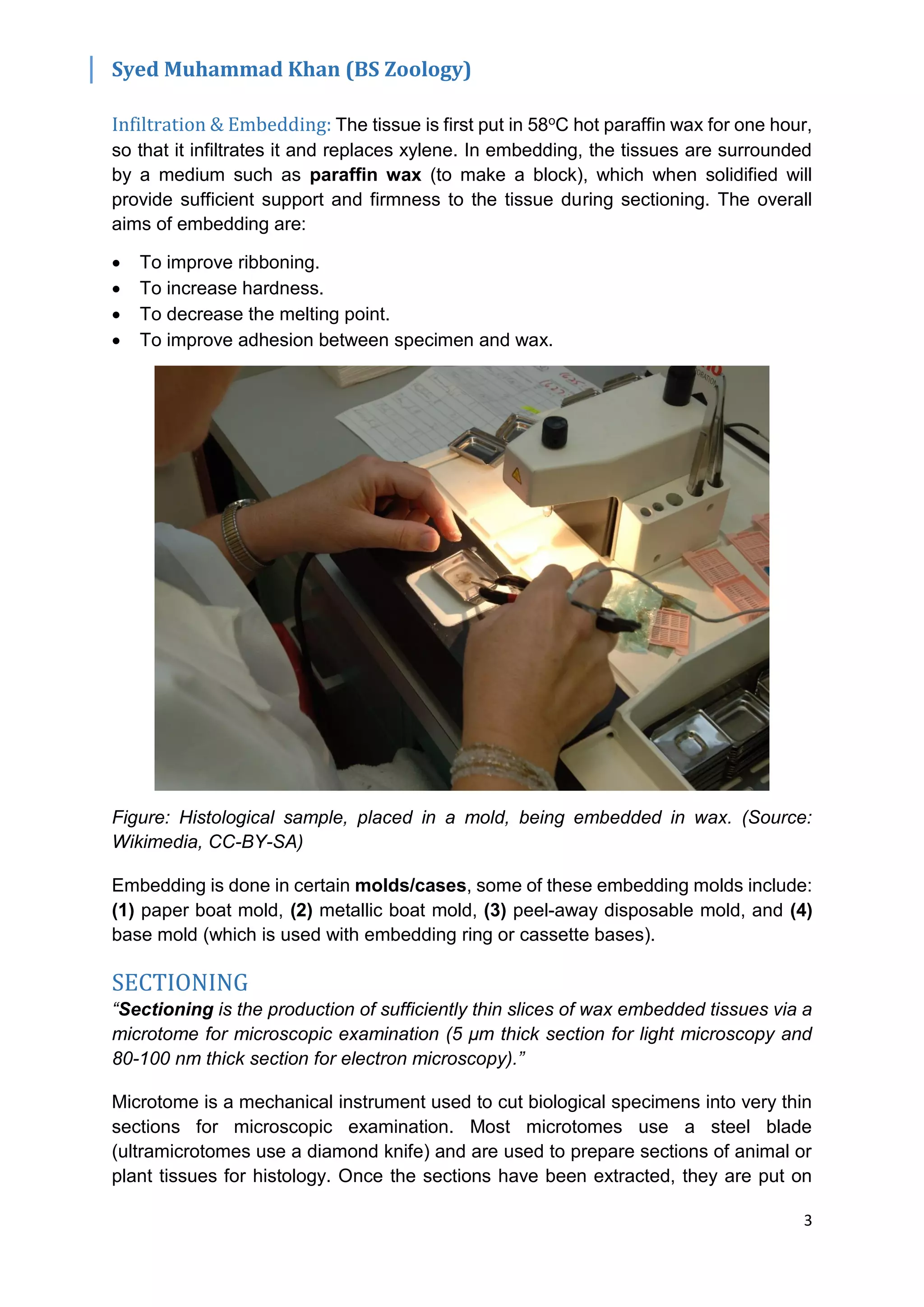 Microtomy - Preparation of Histological Slides | PDF