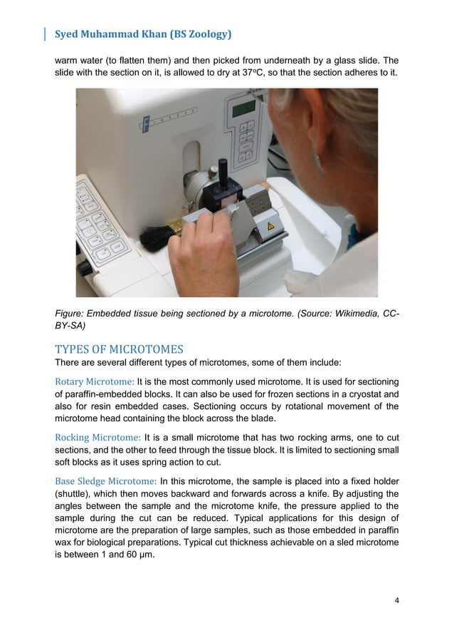 Microtomy - Preparation of Histological Slides | PDF