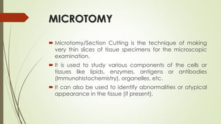 Microtomy - Preparation of Histological Slides | PDF