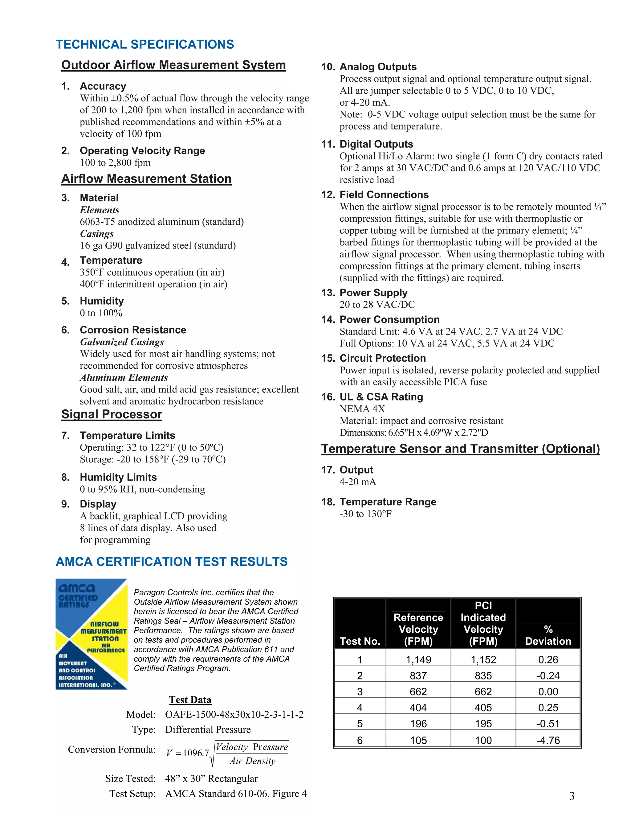 Microtrans differential pressure and airflow signal processor | PDF