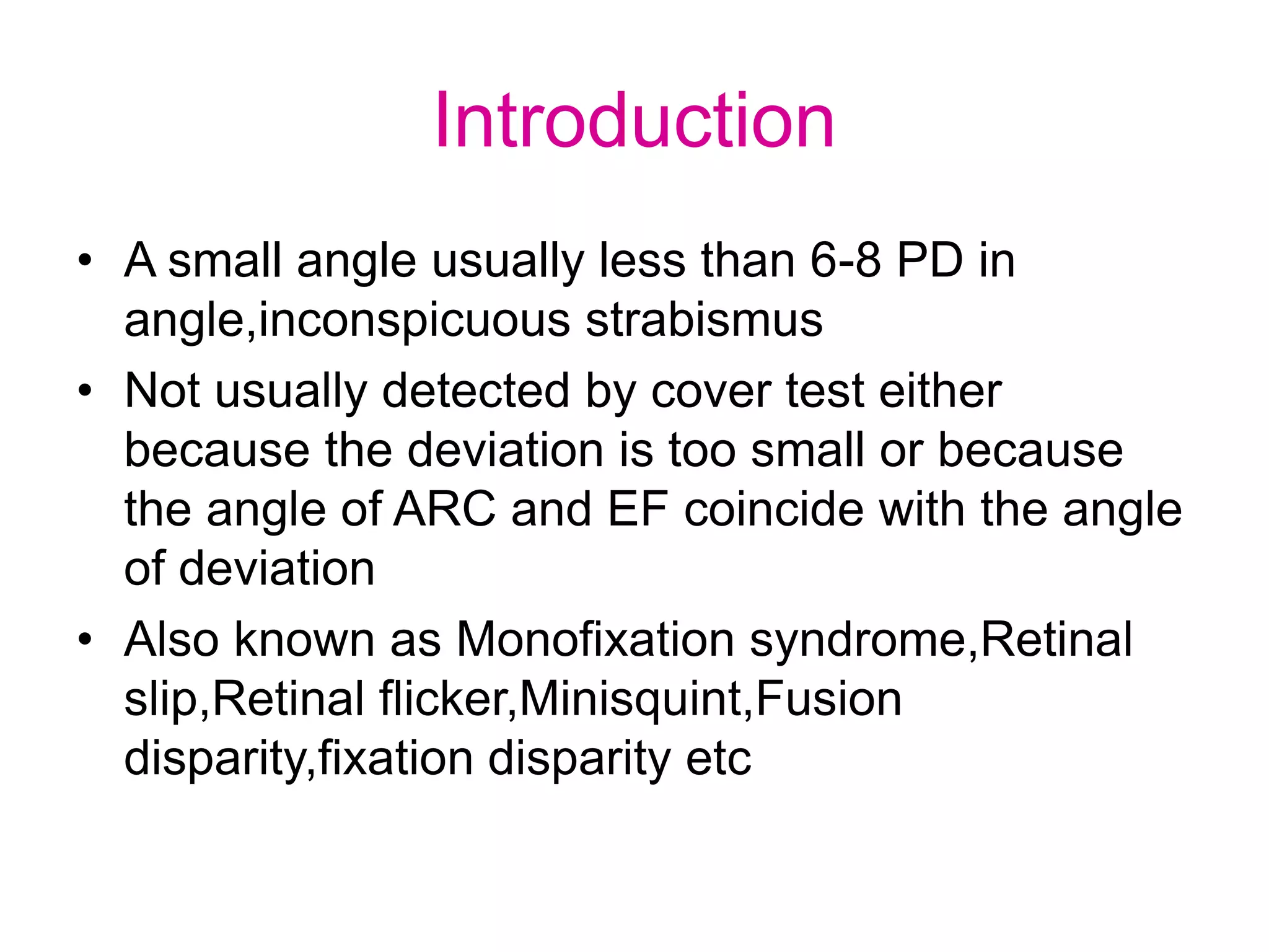 Microtropia - Definition, Types and Shot Note | PDF