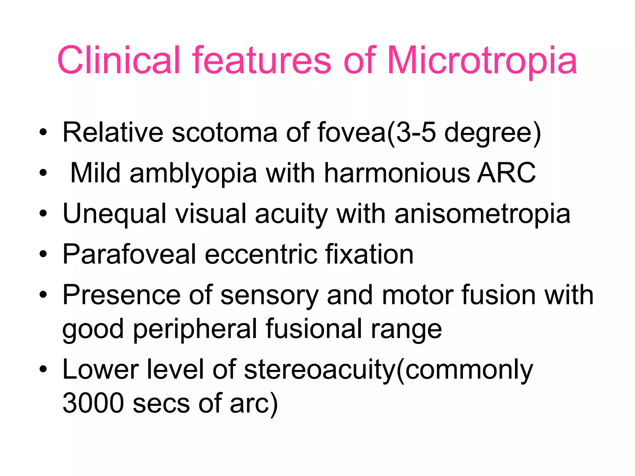 Microtropia - Definition, Types and Shot Note | PDF