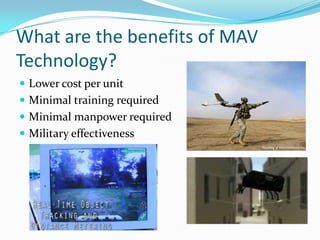 Micro Unmanned Aerial Vehicles (MAVs) | PPTX