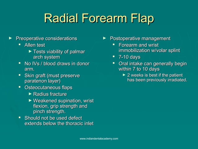 Micro vascular free flaps used in head and neck reconstruction ...