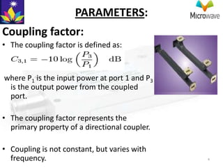 Microwave- directional coupler paramets & applications | PPTX