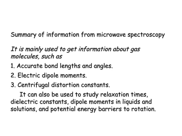 Microwave Spectroscopy | PPT