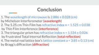 Experimental Physics Final Oral Presentation Microwave | PDF | Physics | Science